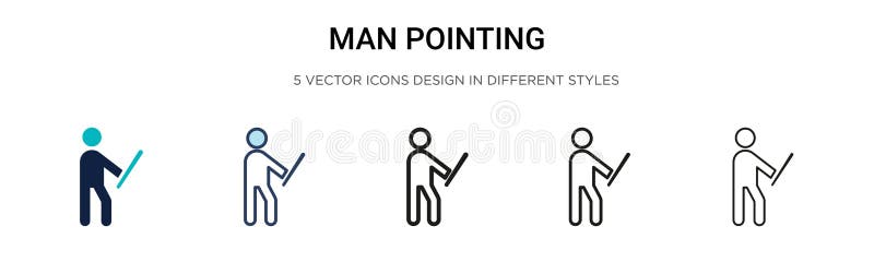 Man Outline Standing Pointing Up Stock Illustrations – 67 Man Outline ...