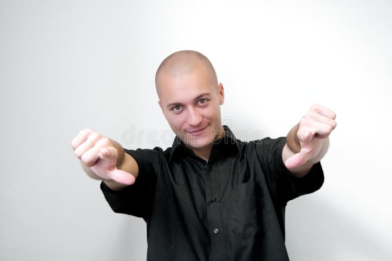 Man pointing out fingers stock image. Image of manager - 15368299