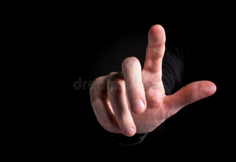 Man Pointing or Pressing Something Stock Image - Image of color ...