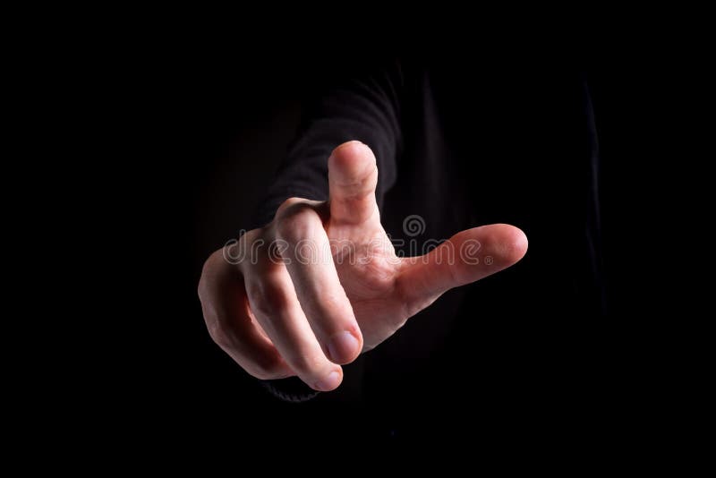 Man Pointing or Pressing Something Stock Image - Image of color ...