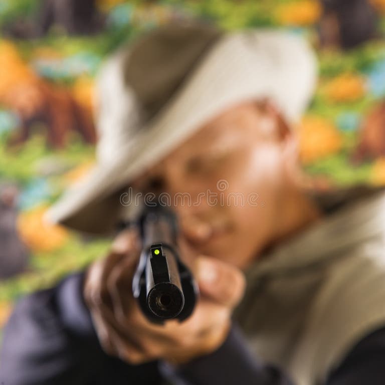 Man pointing rifle. stock photo. Image of person, lifestyle - 2845786