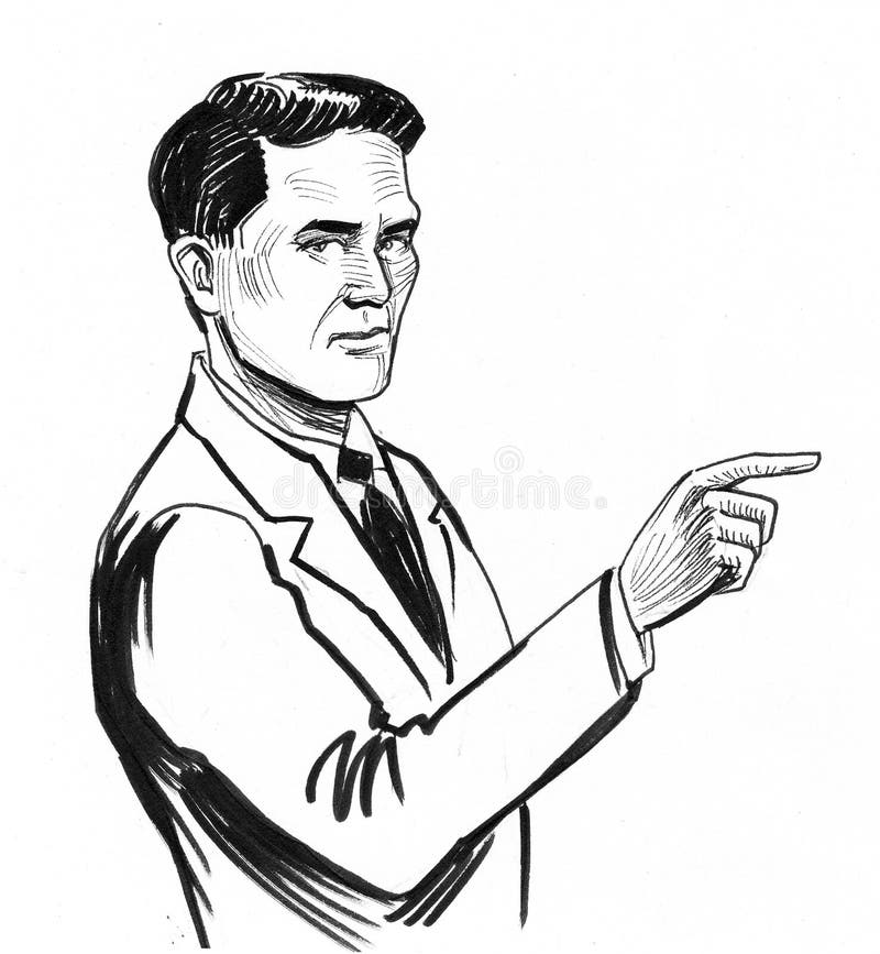 Man pointing right stock illustration. Illustration of right - 133420837