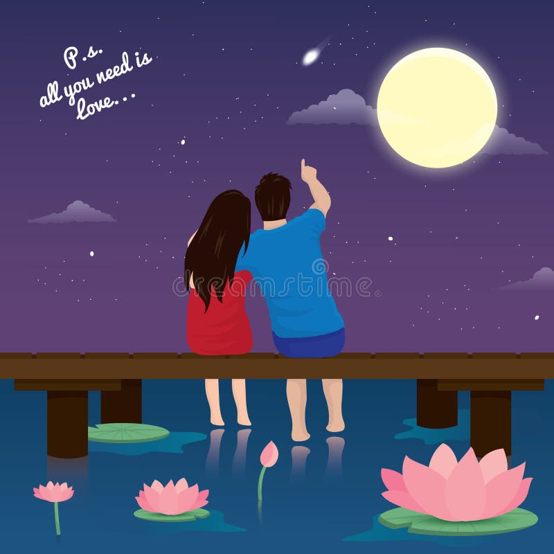 Man Pointing at a Shooting Star. Vector Illustration Decorative Design ...