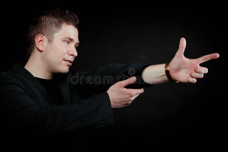 Man Pointing at Something Interesting Stock Image - Image of finger ...