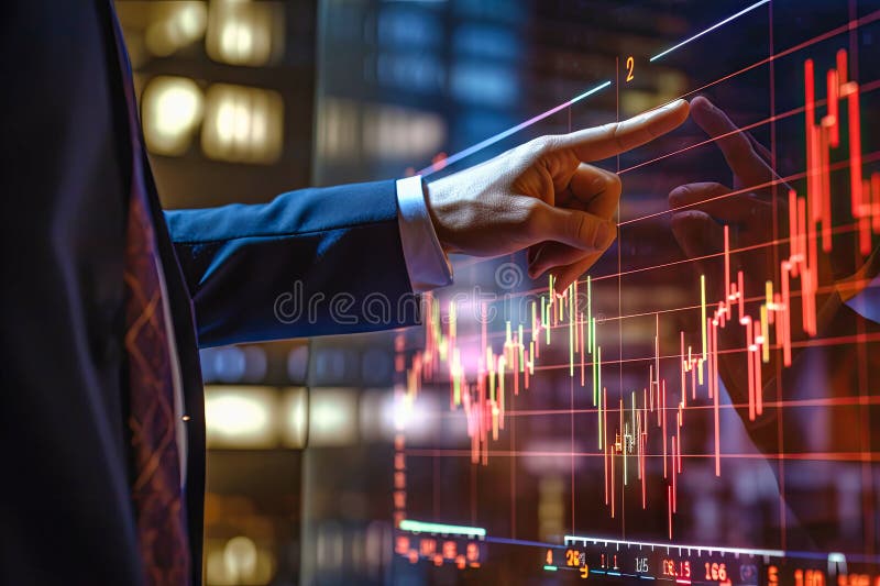 Man Pointing To Chart on Screen Stock Photo - Image of lecture ...