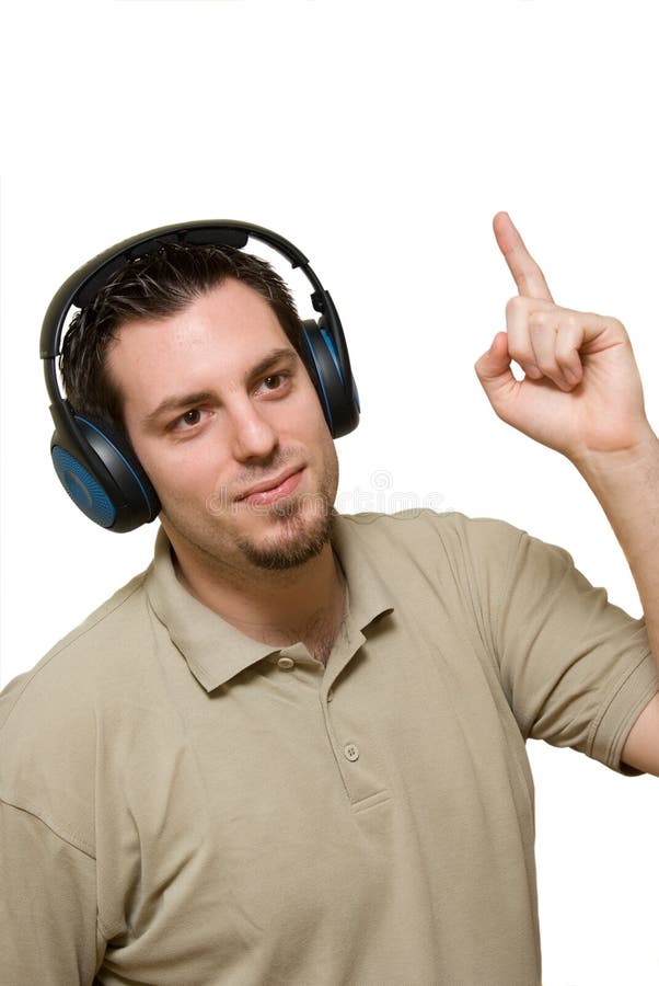 Man Pointing to music stock image. Image of pause, people - 4222967