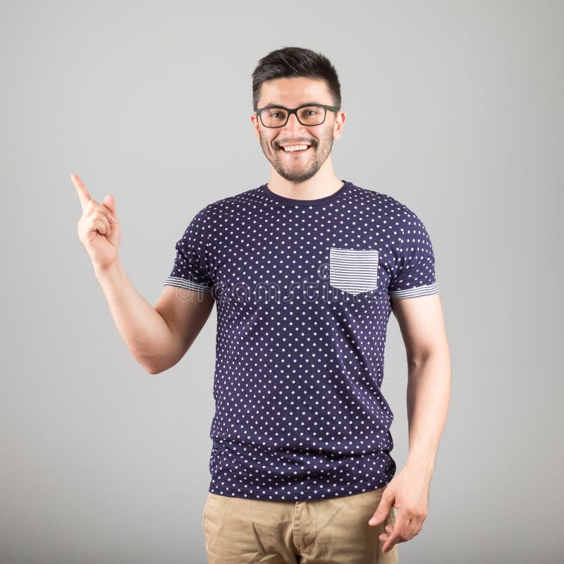 Man Pointing Towards Something Interesting Isolated White Stock Photos ... Man Pointing Towards Something Interesting Isolated White Stock Photos ...