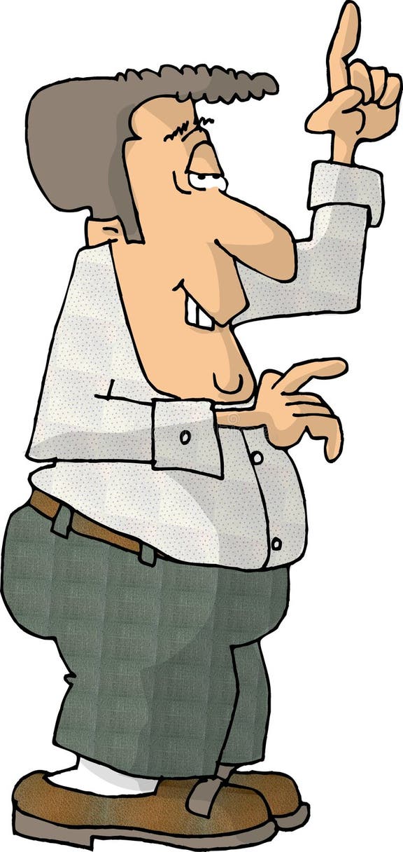 Man pointing up stock illustration. Illustration of idiot - 57816