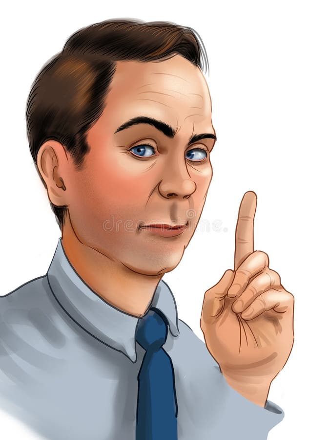 Man pointing up stock illustration. Illustration of finger - 206524840