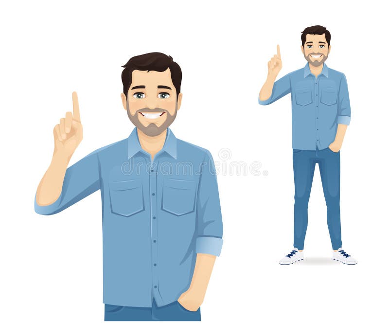 Man pointing up stock vector. Illustration of hand, confident - 155000482