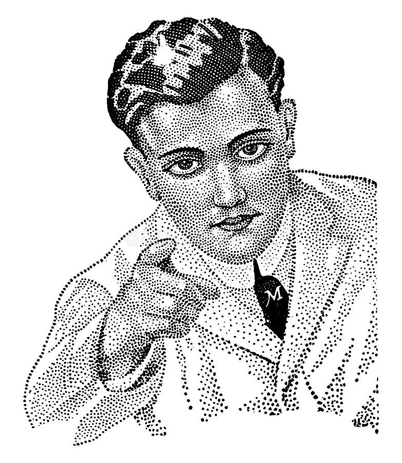 Man Pointing, Vintage Illustration Stock Vector - Illustration of ...
