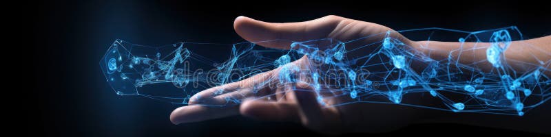 A Man Pointing at a Virtual Device in a Room Stock Illustration ...