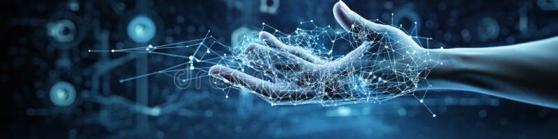 A Man Pointing at a Virtual Device in a Room Stock Photo - Image of ...