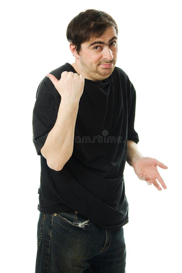 Man Points Finger Behind His Back Stock Photos - Free & Royalty-Free ...