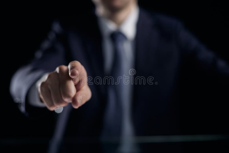 Portrait of Man Pointing with His Finger Stock Photo - Image of black ...