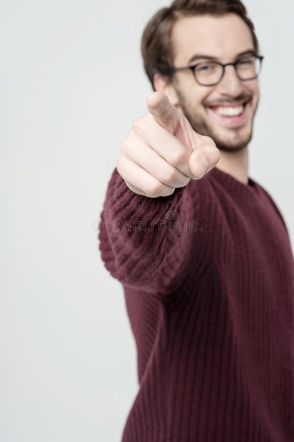 Man Points His Index Finger at You Stock Image - Image of selecting ...