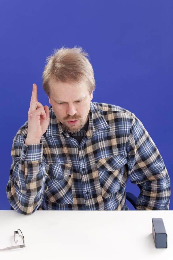 Man Points Out His Opinion stock image. Image of decisive - 13994607