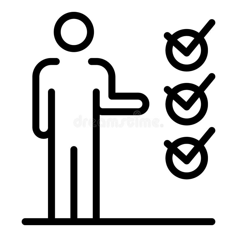 Man Points To Checkboxes Icon, Outline Style Stock Vector ... Man Points To Checkboxes Icon, Outline Style Stock Vector ...