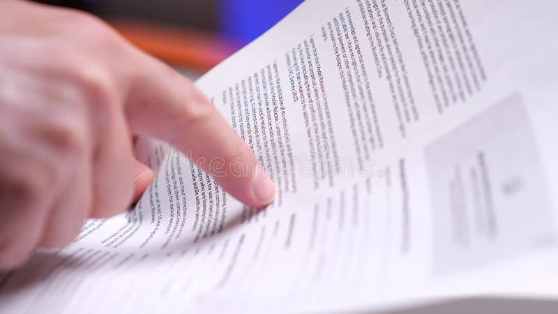 Finger Points To an Important Point in the Document Stock Footage ...