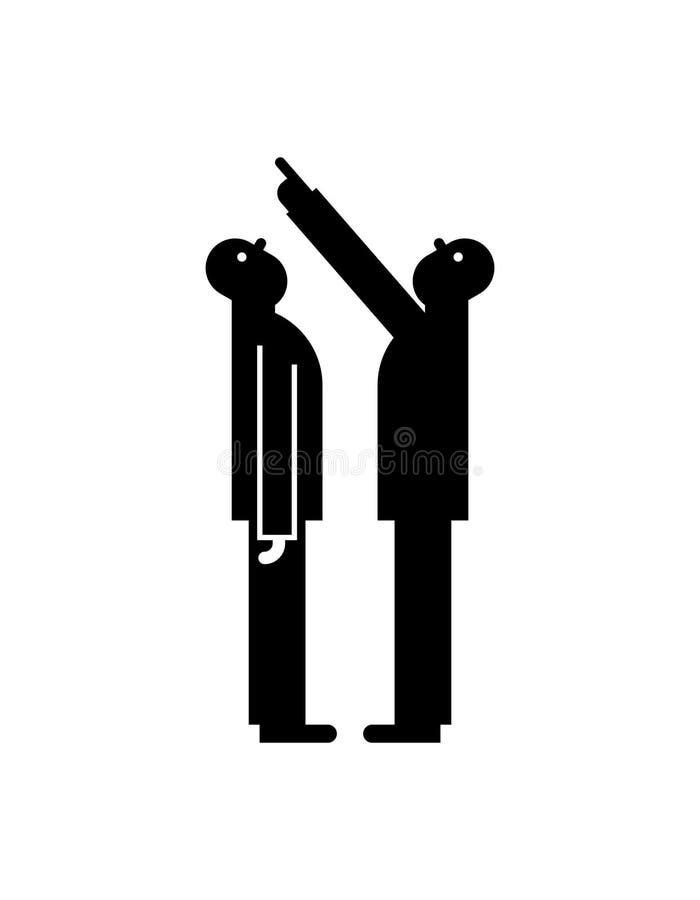 Man Points Up To Crowd. Guy Pointing Up Stock Vector - Illustration of ...