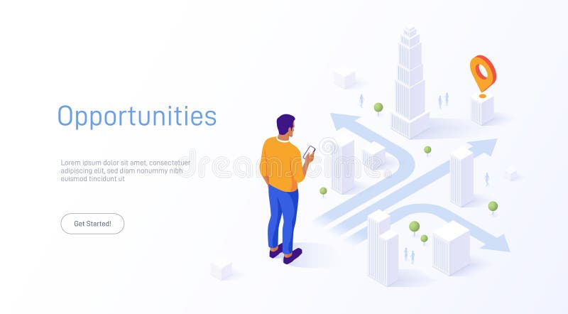 Man Pondering Choices at a Question Mark Crossroad with Multiple Arrows ...