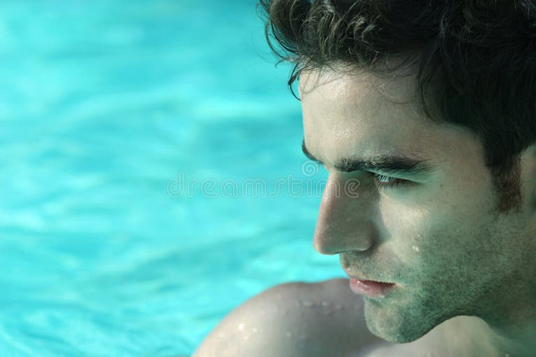 Man in pool stock photo. Image of copy, handsome, relax - 17597916