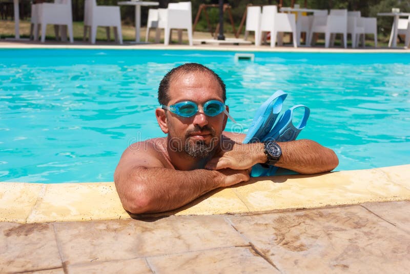 Man in the pool stock image. Image of diver, model, outdoors - 26508179