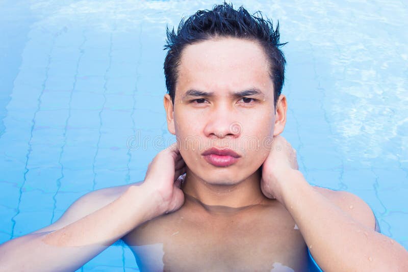 Man in the Pool stock photo. Image of looking, model - 29640466