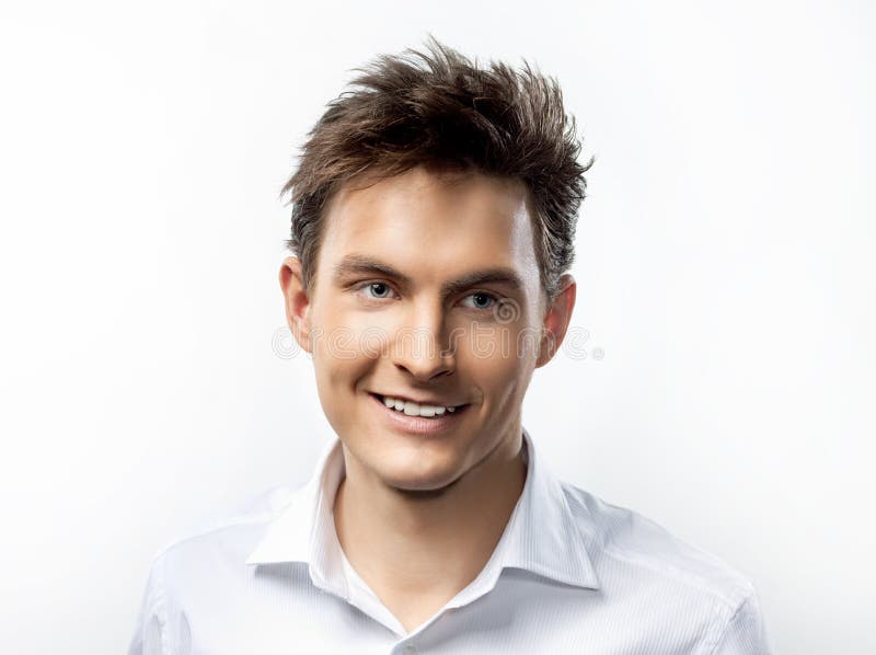 Nice Man with Blue Eyes and Affable Smile Stock Image - Image of ...