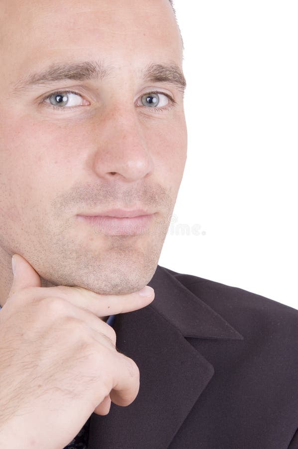 Business man thinking stock photo. Image of handsome, outdoors - 2017676