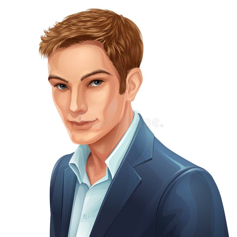 Vector sketch man portrait stock vector. Illustration of elegant - 12553544