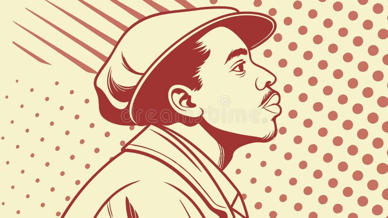 Man Portrait with Halftone Background Design Element for Graphic Art ...