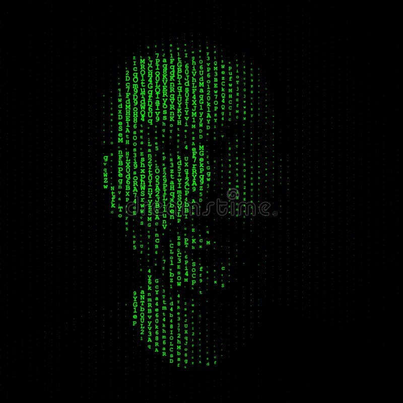 Man Portrait, Matrix Concept Illustration Stock Illustration ...