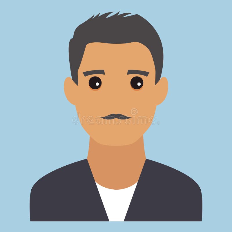 Man Portrait. Modern Avatar. Flat Design Vector Illustration. Stock ...