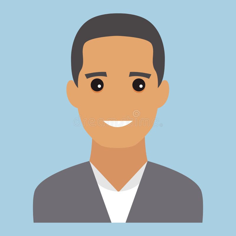 Man Portrait. Modern Avatar. Flat Design Vector Illustration. Stock ...