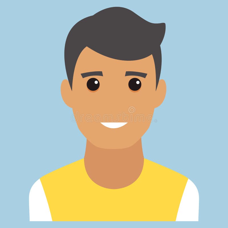 Man Portrait. Modern Avatar. Flat Design Vector Illustration. Stock ...