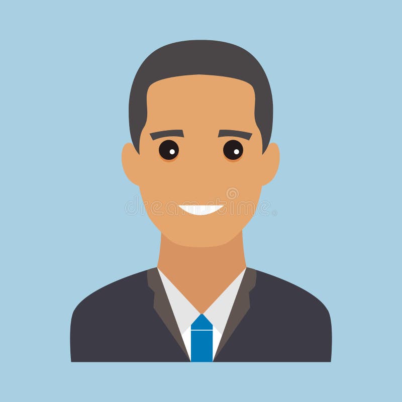 Man Portrait. Modern Avatar. Flat Design Vector Illustration. Stock ...
