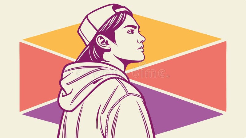 Man Portrait Profile, Abstract Face Design for Modern Art and Creative ...