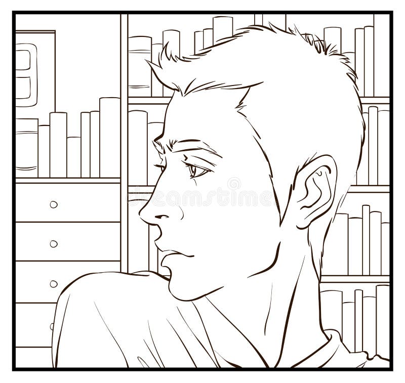 Man portrait.Profile View stock vector. Illustration of emotions ...