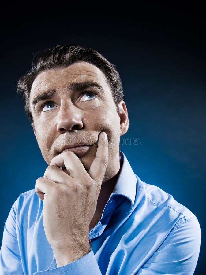 Man Portrait Think Concentrate Stock Image - Image of male, frown: 22223669