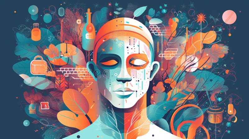 A Man Portrait Visual Illustration Art Generative AI Stock Illustration ...