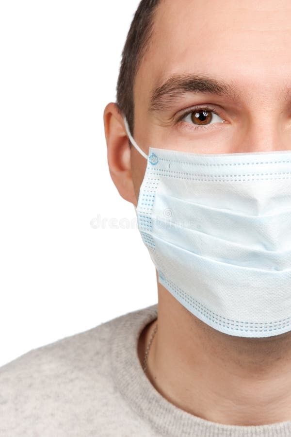 Man Portrait Wearing Protective Mask Stock Image - Image of protective ...