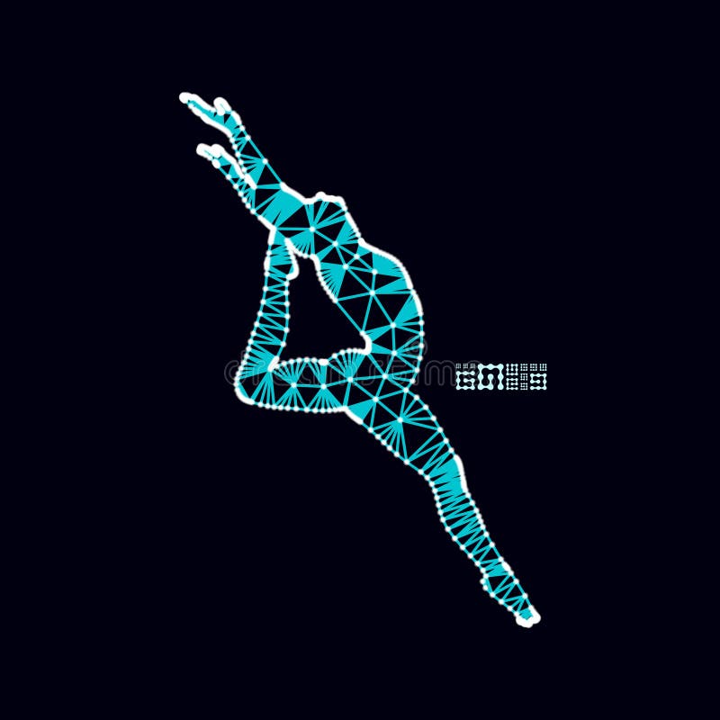 Man is Posing and Dancing. Silhouette of a Dancer. 3d Model of Man ...