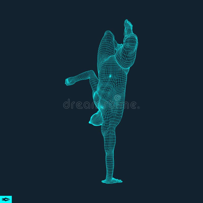 Man is Posing and Dancing. Silhouette of a Dancer. a Dancer Performs ...