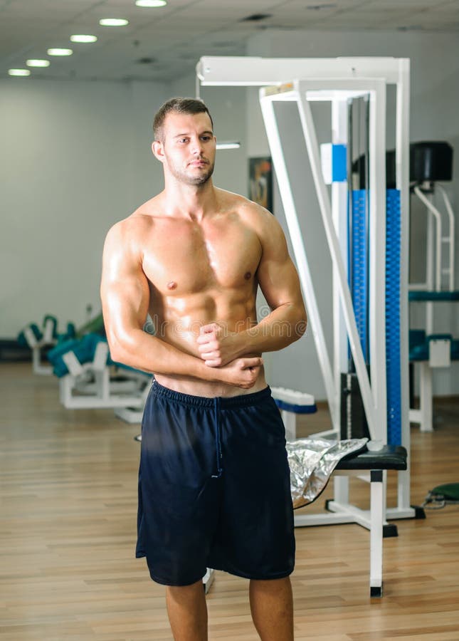 Man posing in gym stock photo. Image of handsome, athlete - 35056276