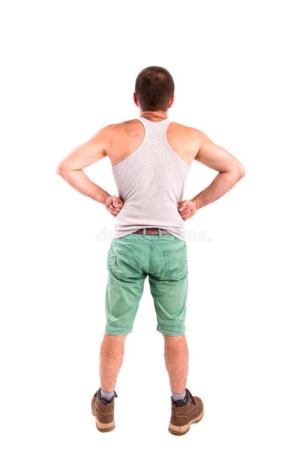 Man posing his back stock image. Image of white, males - 73546859