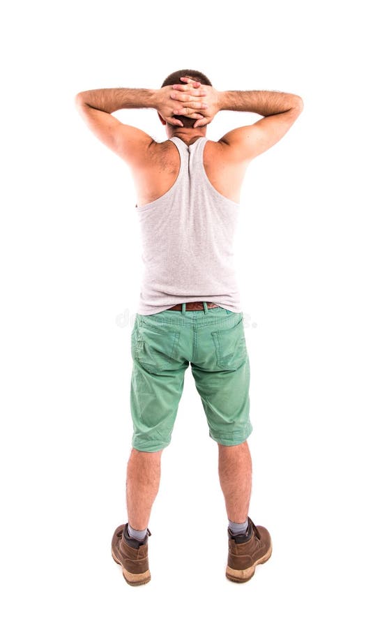 Man posing his back stock image. Image of white, males - 73546859