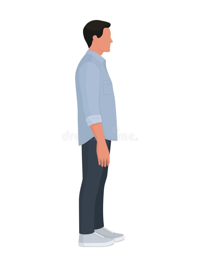 Man Posing and Standing Side View Stock Vector - Illustration of male ...