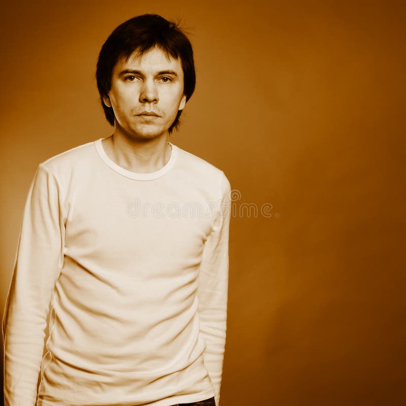 Man posing in the studio. stock image. Image of face - 20234257