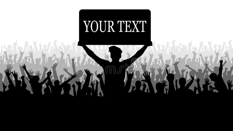 Man with a Poster, Crowd of People, Vector Stock Vector - Illustration ...